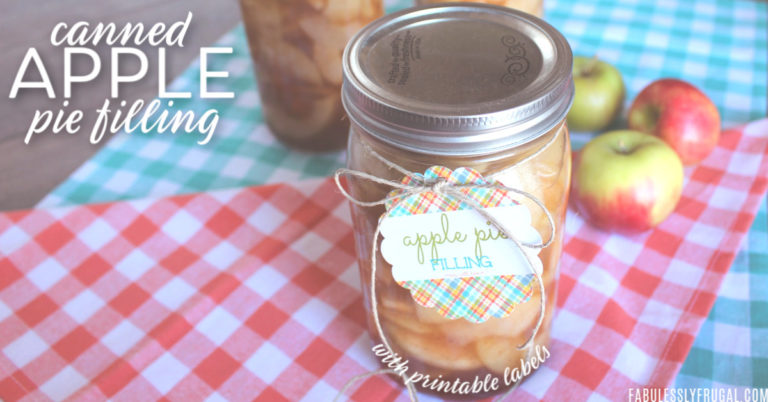 Canned Apple Pie Filling Recipe with Printable Labels - Fabulessly Frugal