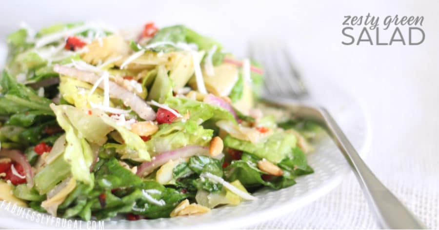 Green Salad Recipe with DIY Zesty Italian Dressing - Fabulessly Frugal