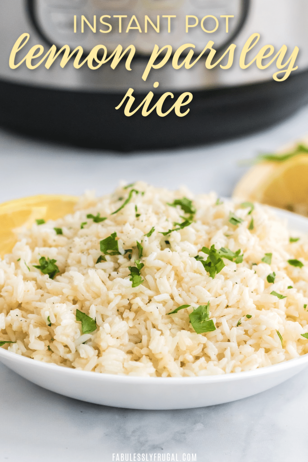 Instant Pot Lemon Parsley Rice Recipe - Fabulessly Frugal