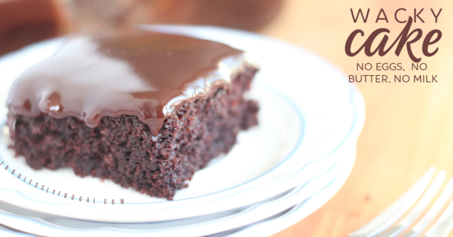 Chocolate Wacky Cake Recipe Without Eggs and Milk - Fabulessly Frugal