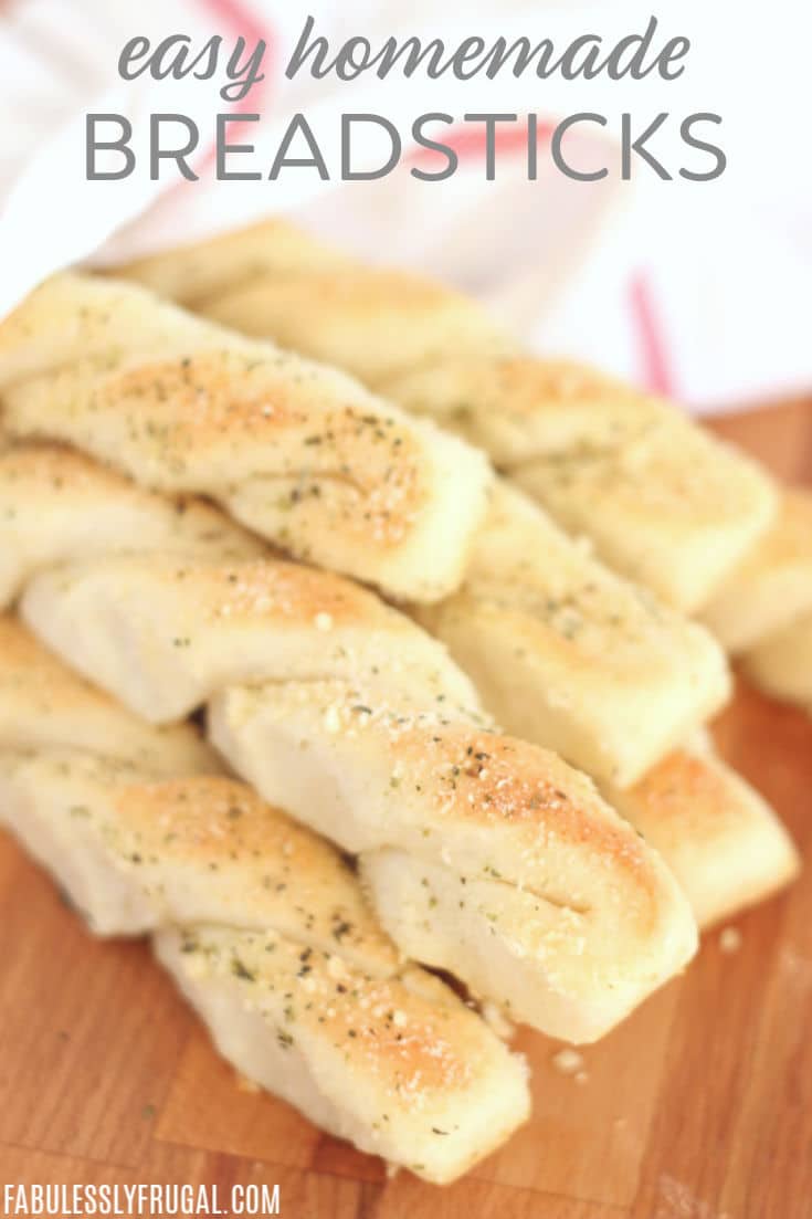 Easy Homemade Breadstick Recipe - Fabulessly Frugal