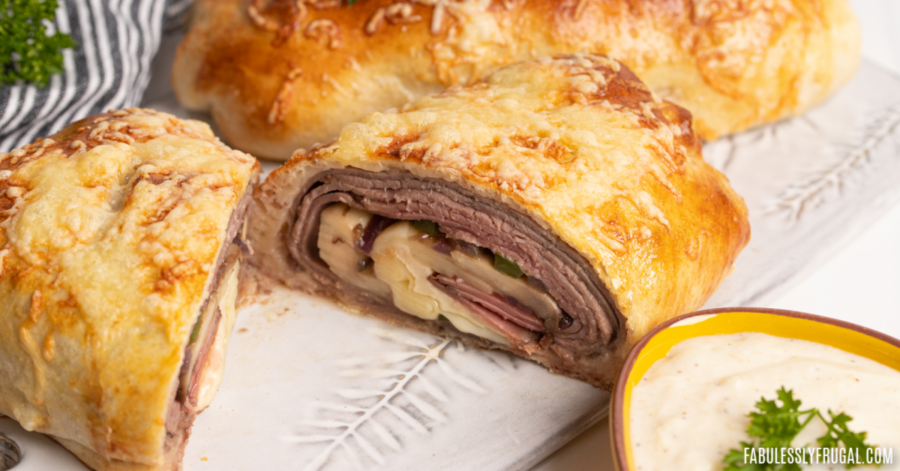 Air Fryer Roast Beef Stromboli Recipe - Fabulessly Frugal