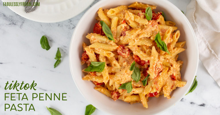 All in One Air Fryer Feta Penne Pasta Recipe - Fabulessly Frugal