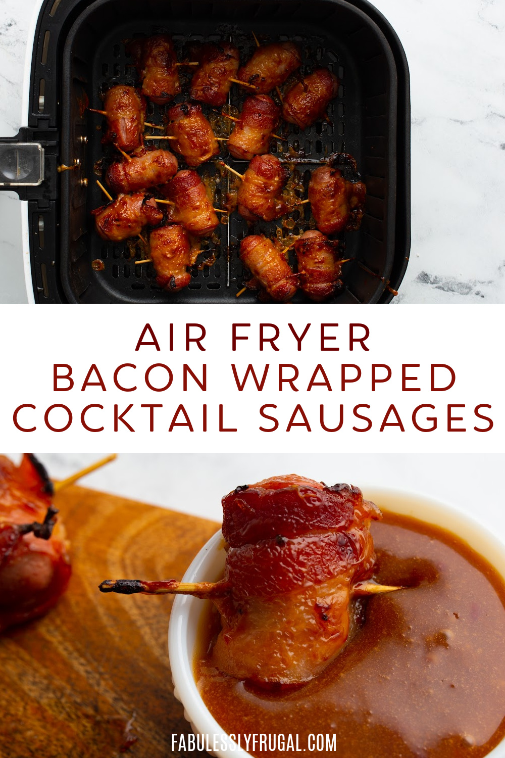 Bacon Wrapped Cocktail Sausages Recipe Fabulessly Frugal