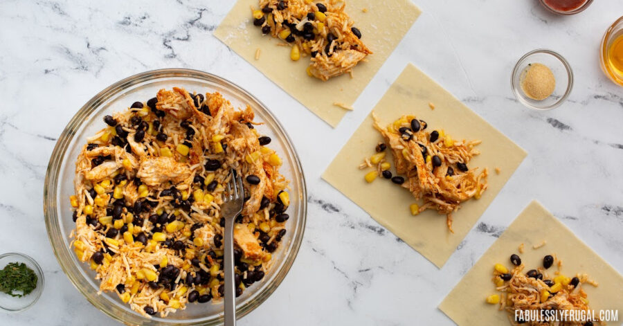 Egg Roll Santa Fe Wraps with Boom Boom Sauce Recipe - Fabulessly Frugal