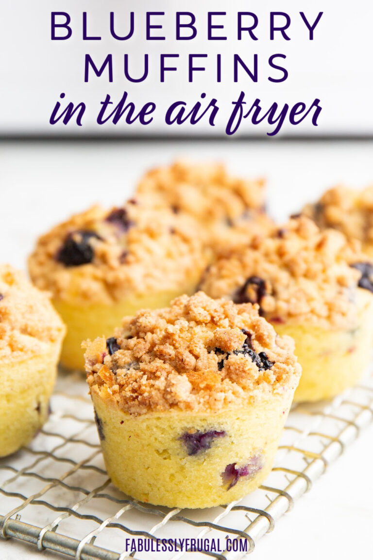 Air Fryer Blueberry Muffins Recipe - Fabulessly Frugal