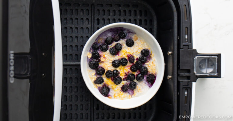 Air Fryer Blueberry Lemon Oatmeal Recipe - Fabulessly Frugal