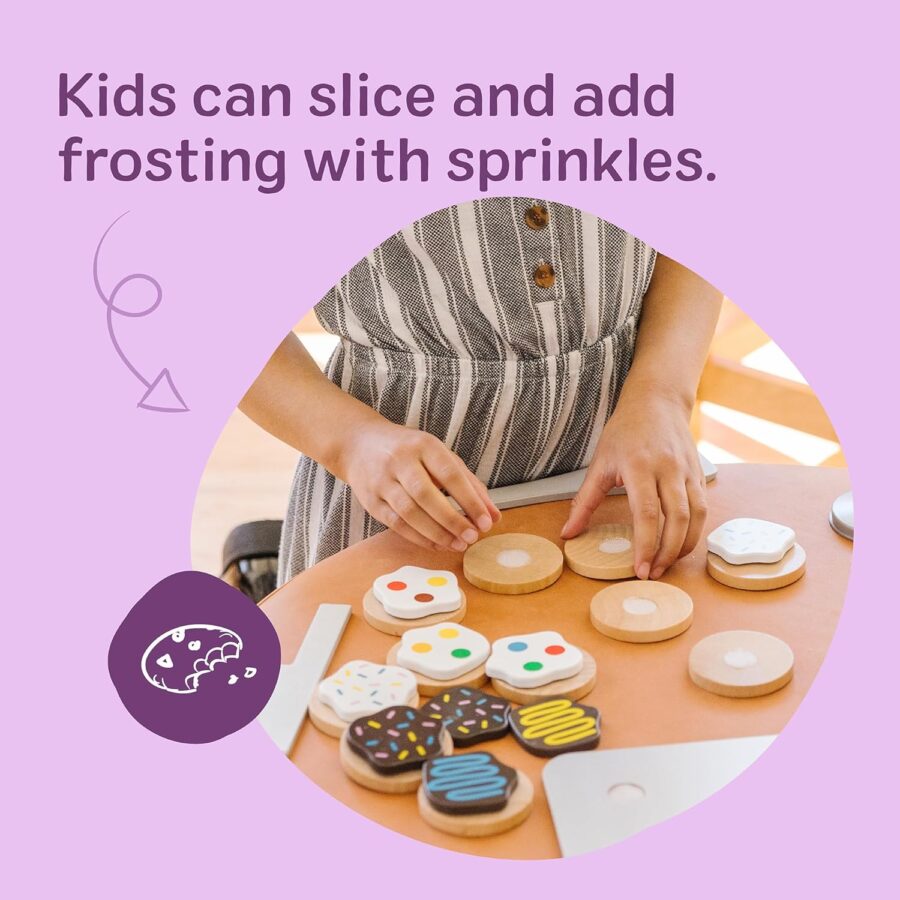 Melissa & Doug Slice and Bake Cookies Wooden Play Food Set with ...